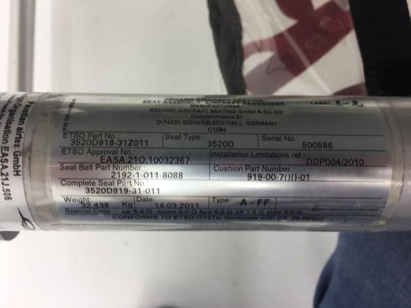 Recaro 3520D934 Economy Class Seats - aviationgate.com